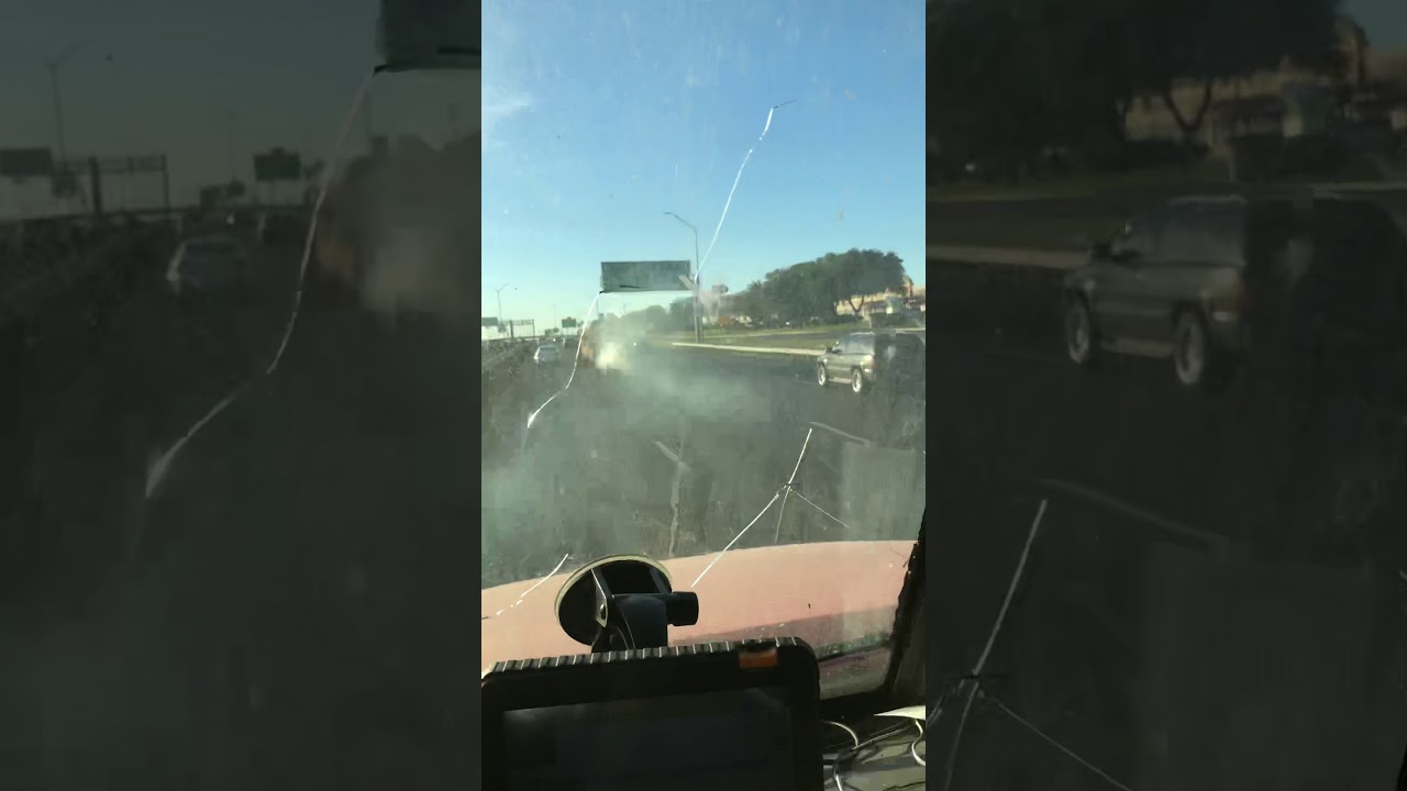 Smoking School Bus On The Freeway - YouTube