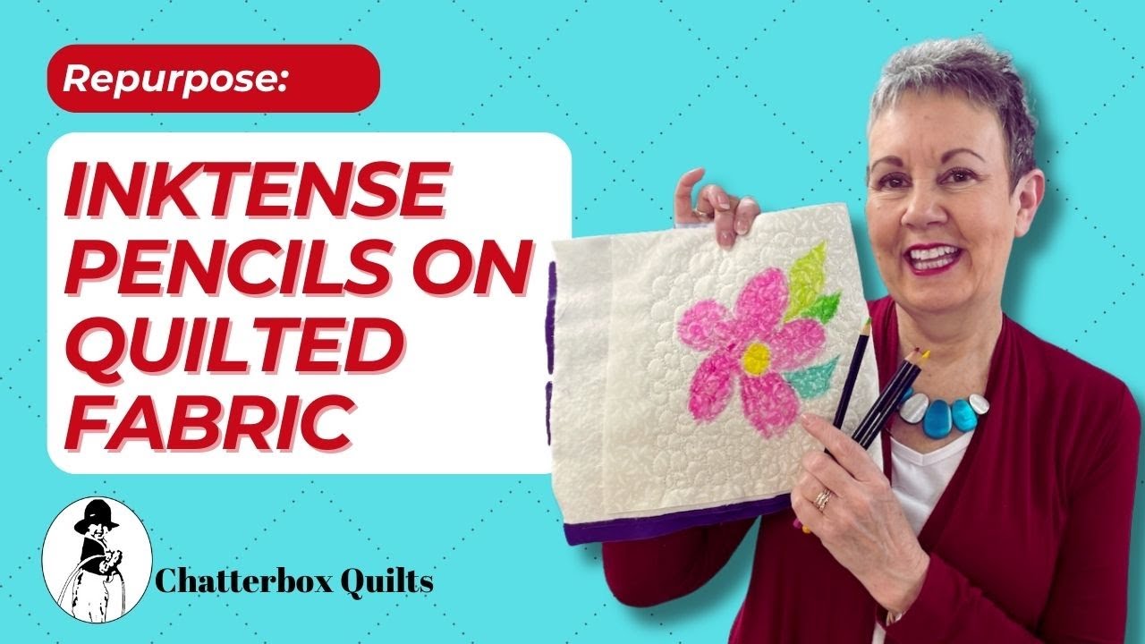 Inktense Pencils on Quilted Fabric - YouTube
