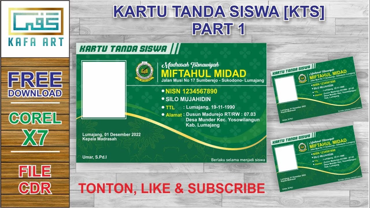 DOWNLOAD GRATIS DESAIN , #ID CARD #KARTU TANDA SISWA [KTS] PART 1 - YouTube