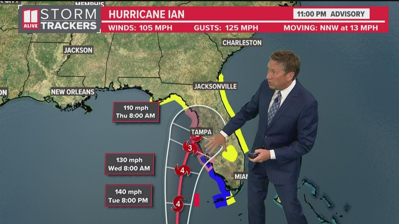 Monday 11 p.m. update | Hurricane Ian: Path and track of hurricane ...