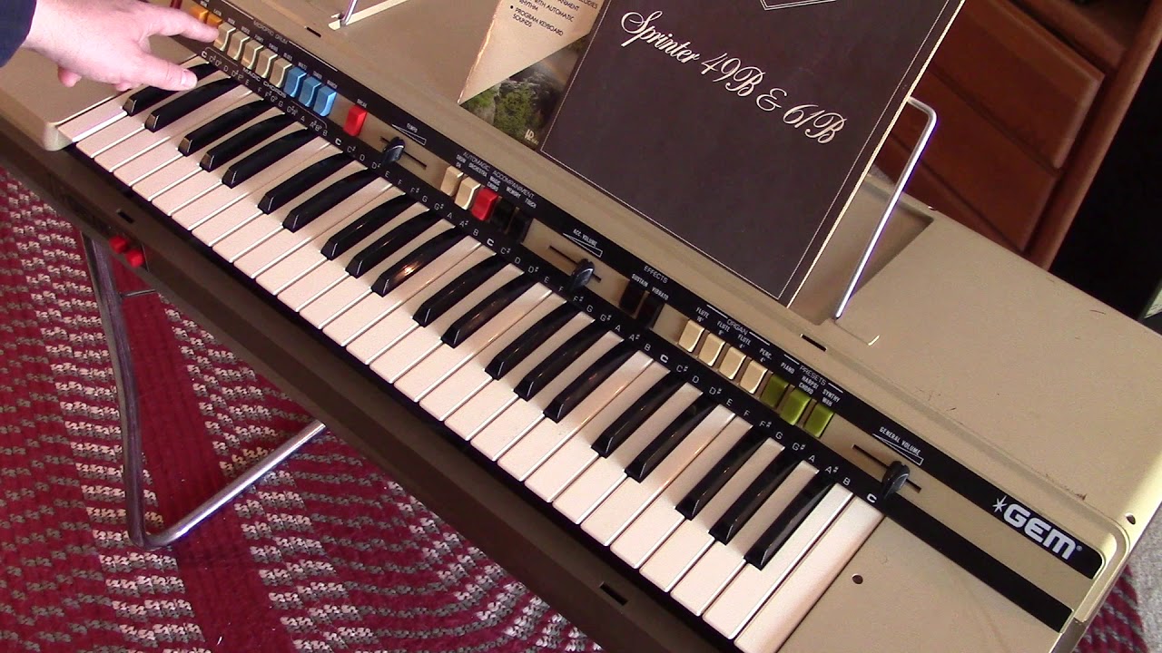1982 GEM Sprinter 49B Vintage Combo Organ With Drum Machine - YouTube