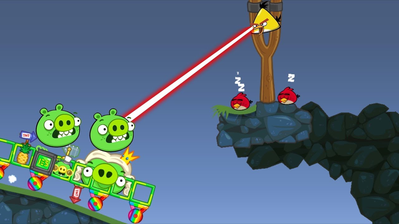 Bad Piggies - FOOLING THE ANGRY BIRDS WHEN MEET THEM - YouTube