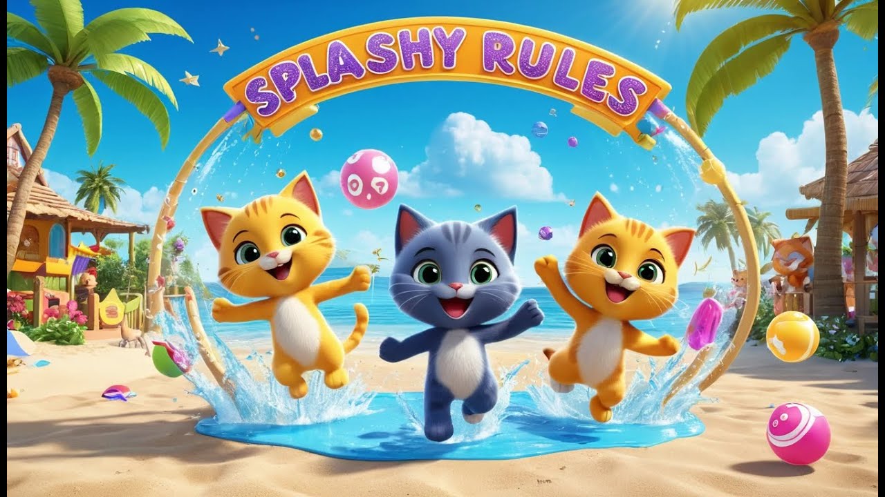 Six Silly Kittens Jumping in the Pool | Fun Kitty Song for Kids | Silly ...