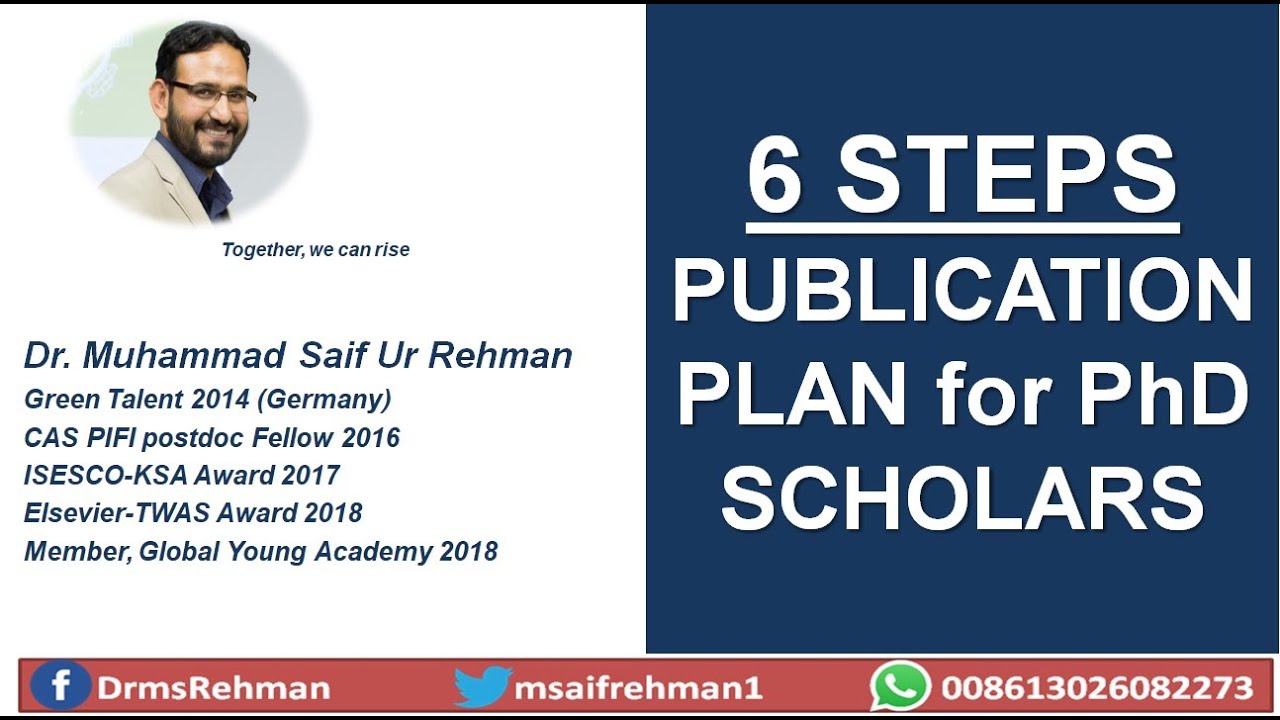 6 Steps Publication Plan for PhD Scholars || Scientific Writing || Dr ...