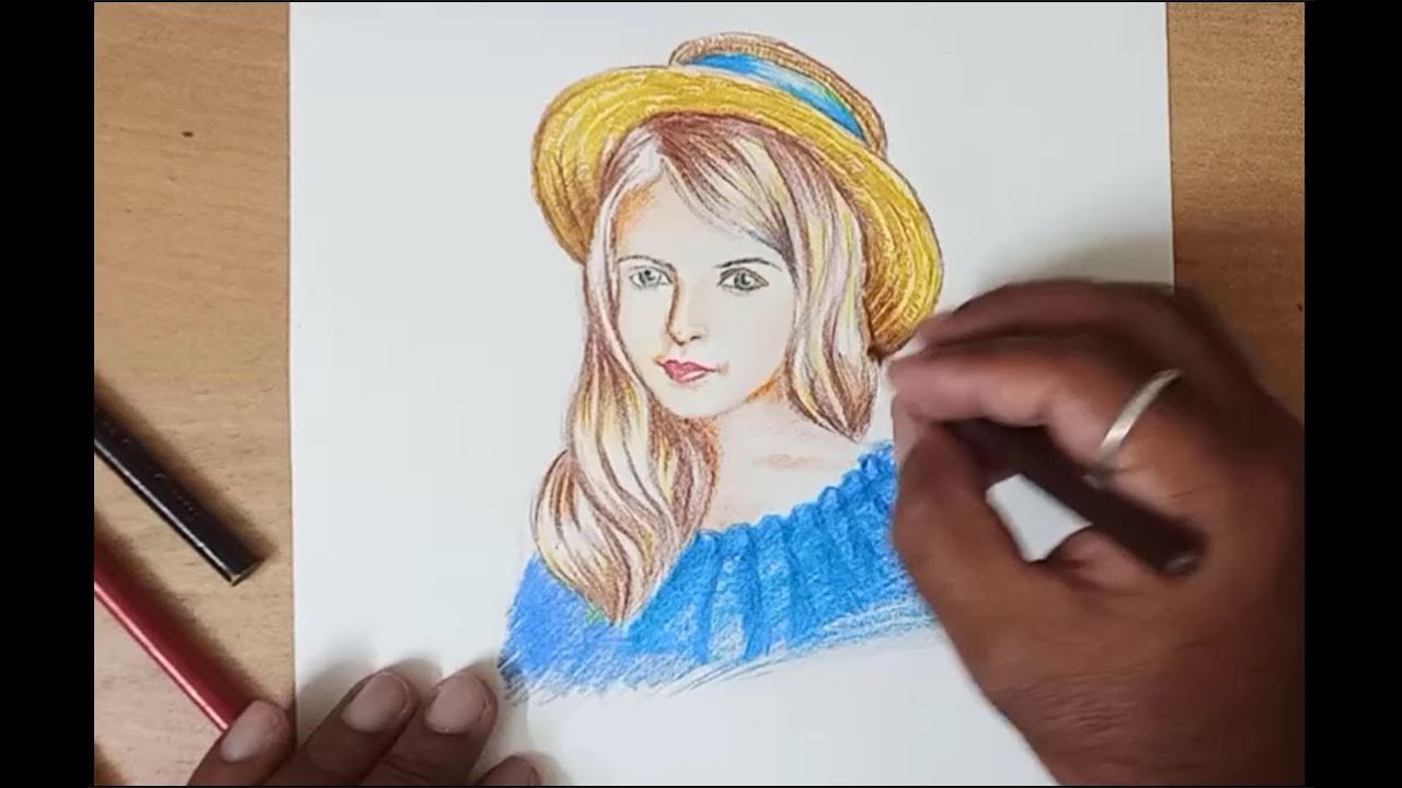 Easy cute girl drawing Color step by step | How to drawing sketch Color ...