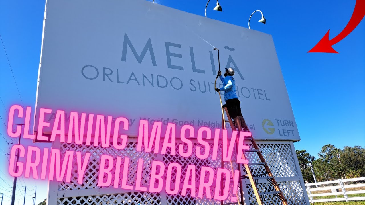 How We Cleaned This Massive, Dirty Billboard to Perfection! - YouTube