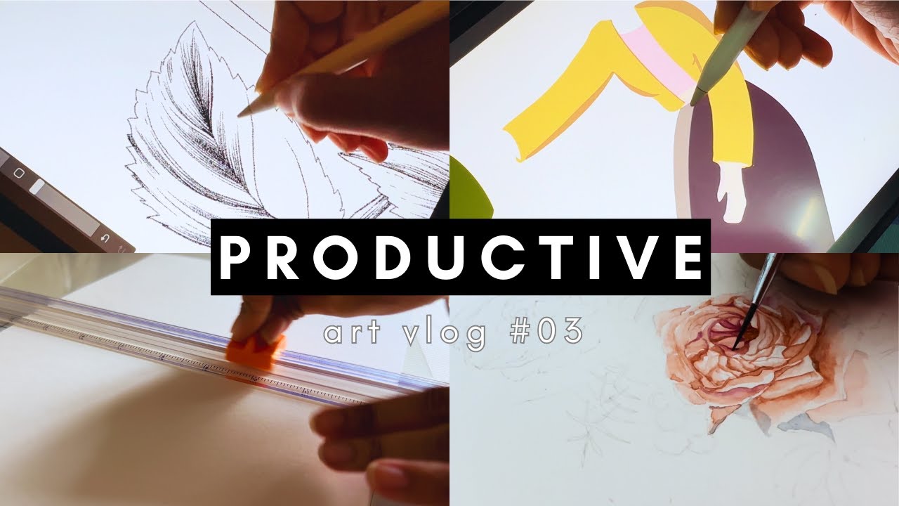 Reviving My Love for Watercolors 🎨 ️ | Art Vlog: Finishing Digital ...