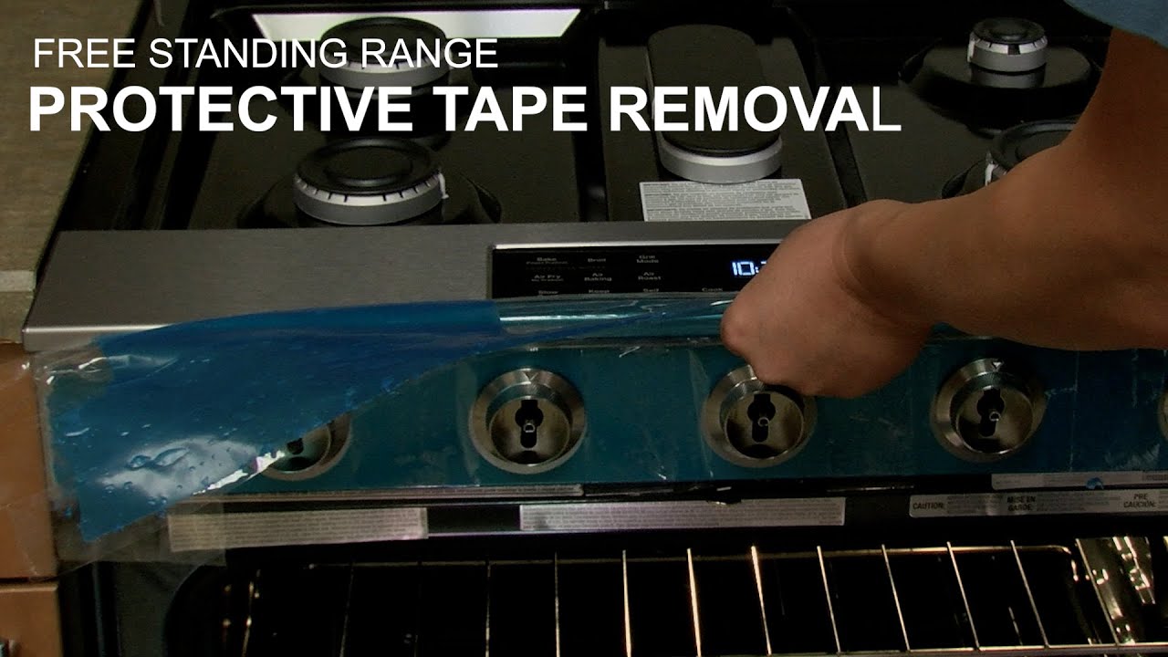 Removing Protective Tape on Free Standing Range - YouTube