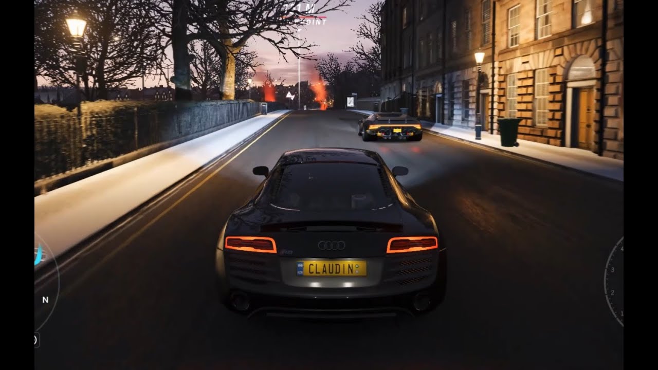 NIght street Racing in the city.1x1, Audi R8 V10. Driver´s View. Forza ...