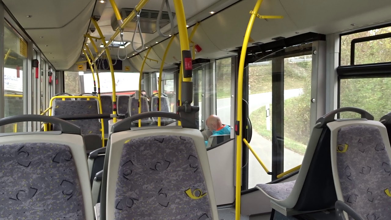 Short ride on the highway in the post bus trailer - YouTube