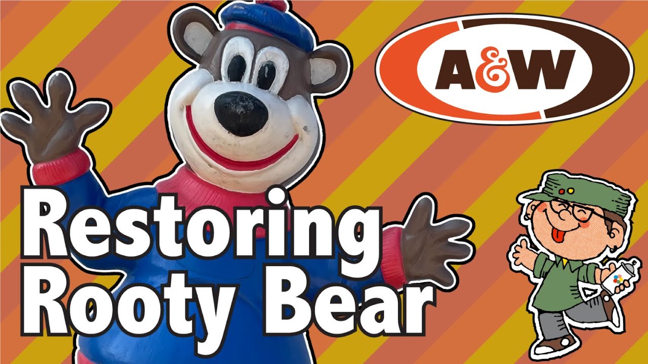 Fiberglass A&W Rooty Bear statue restoration - YouTube