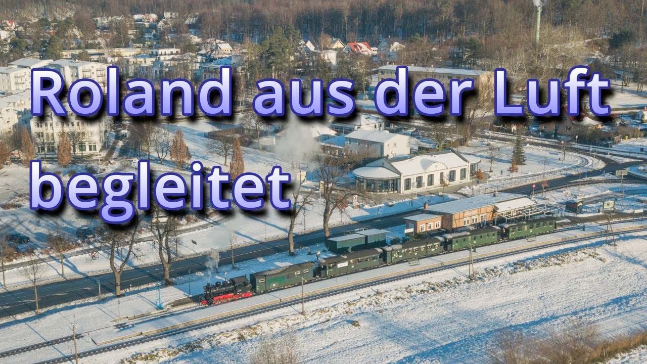 Insel Rügen 2022: Rasender Roland aus der Luft begleitet - YouTube