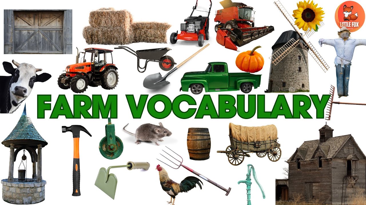 Top 90 Farm Vocabulary Words in English #kidseducation #kidslearning # ...