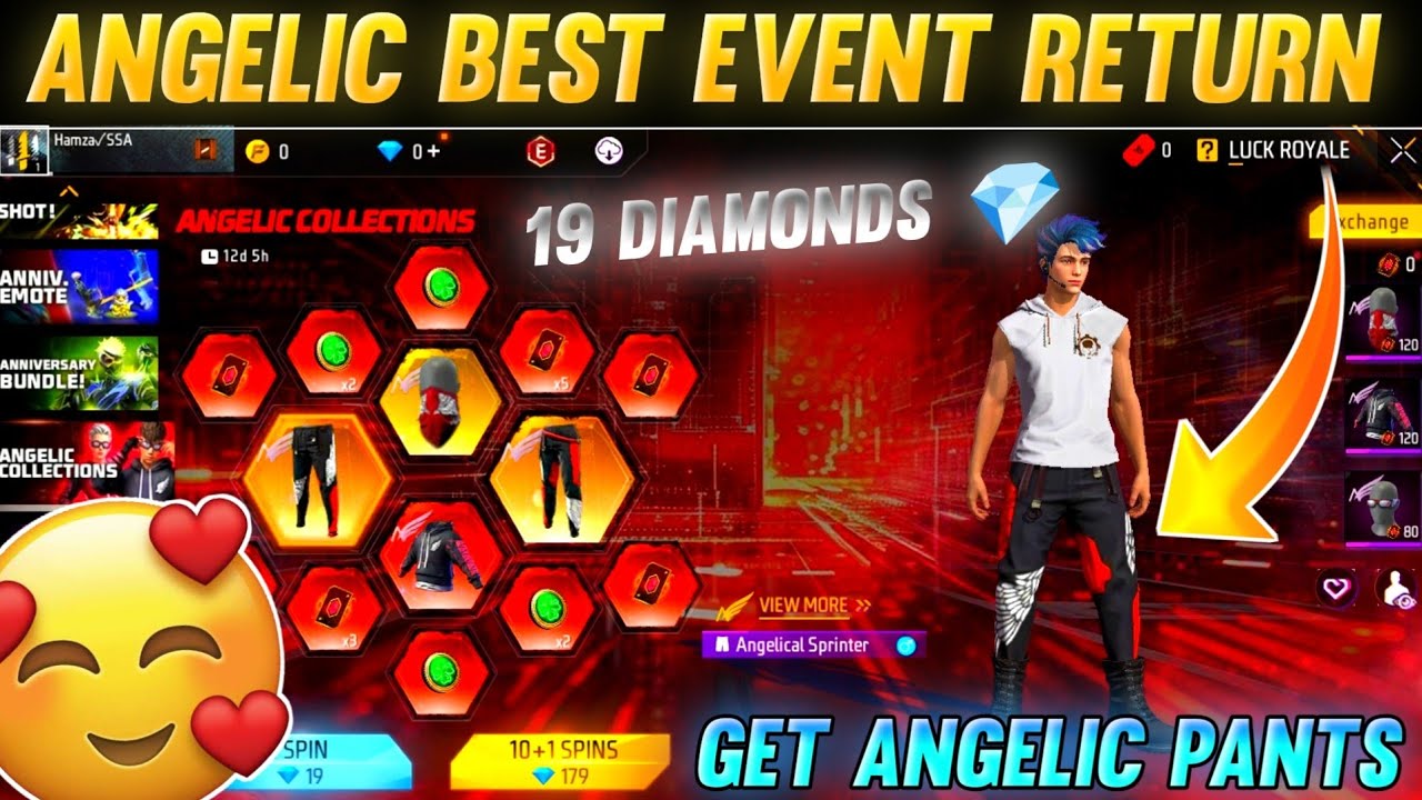 Best Angelic Pants Event In Free Fire | Free Fire Legandary Red Angelic ...