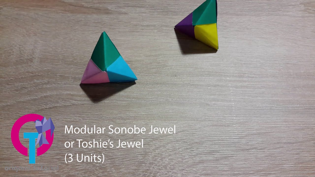 Origami Tutorial : Modular Sonobe Jewel or Toshie's Jewel - YouTube
