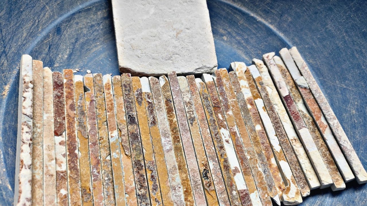 Red Layered Slate Pencils Cleaning + Shale Stone Cleaning Video ...