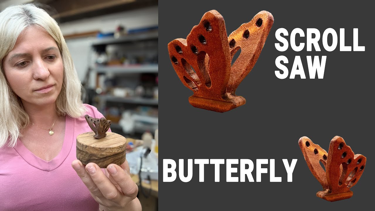 Scroll saw compound cut butterfly. Easy 3D pattern, complete in 5 ...
