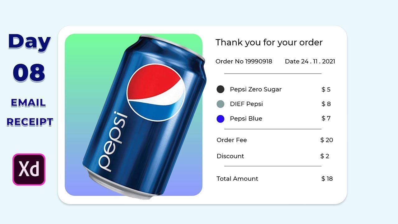 Email Receipt Design In Adobe Xd! - YouTube