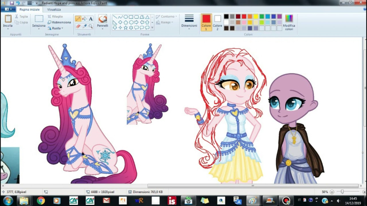 Speedpaint M L P Radiant Hope and princess Amore EqG - YouTube