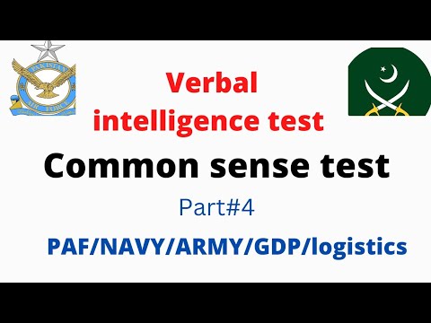 Verbal intelligence test|| Common sense test||part #4|| Forces dream ...