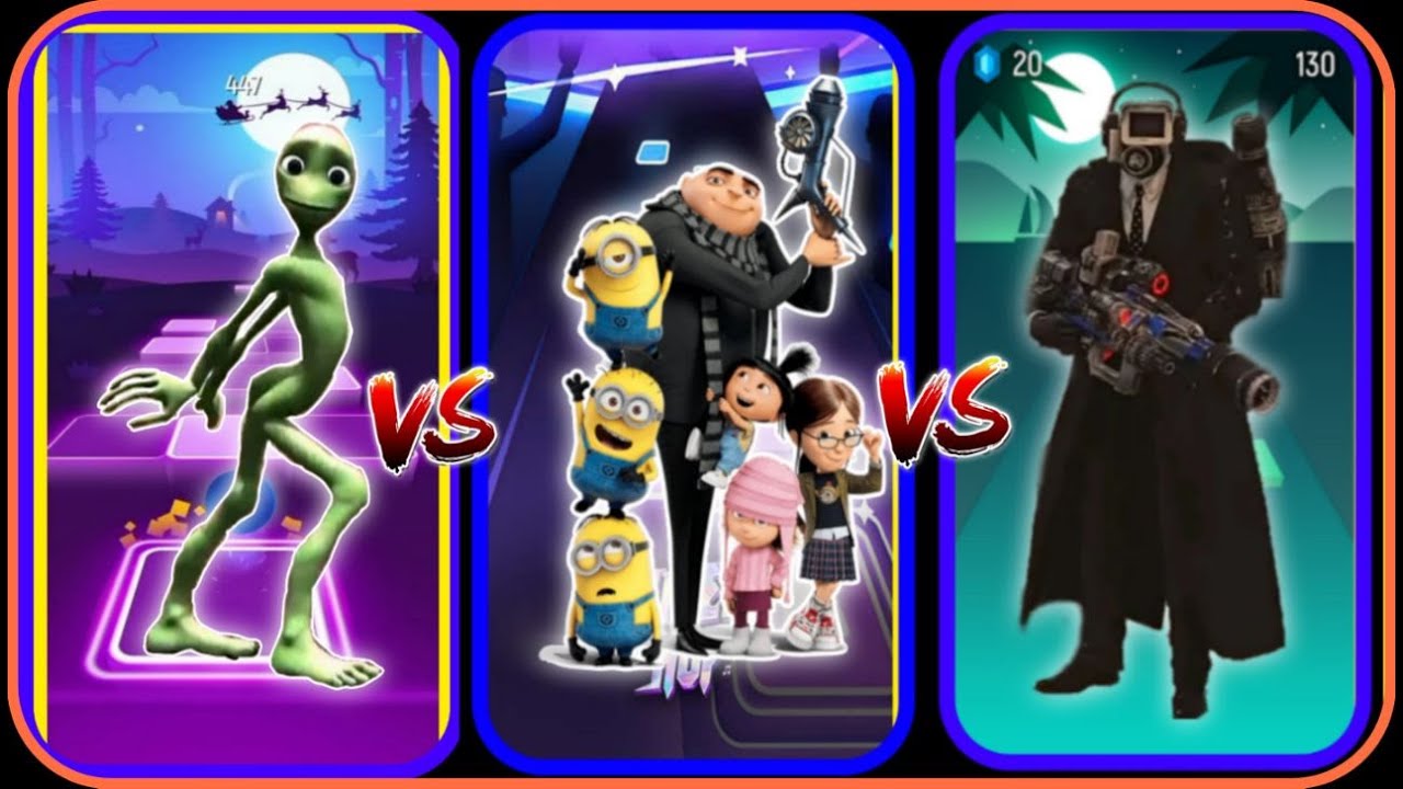 Alien Dance 🆚 Skibidi Toilet 🆚 Despicable Me 4/ Funny Tiles Hop Mega ...