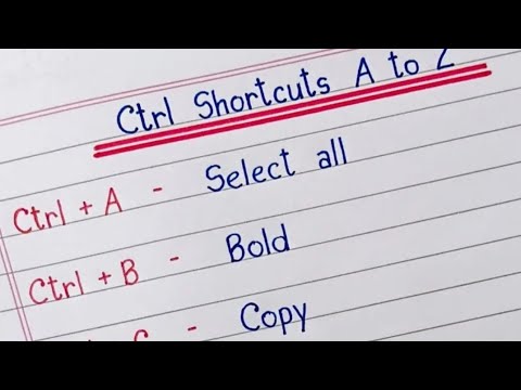 Ctrl A to Z Shortcut Keys | Ctrl Shortcut Keys A to Z | Computer ...