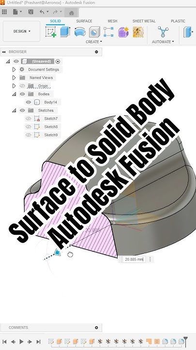 Surface to Solid Body in Autodesk Fusion - YouTube