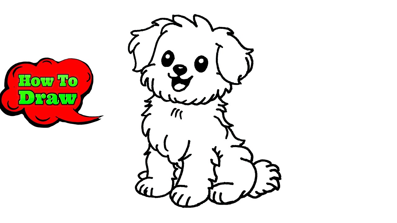 How To Draw A Dog Easy – Step By Step For Kids | Easy Dog Drawing ...