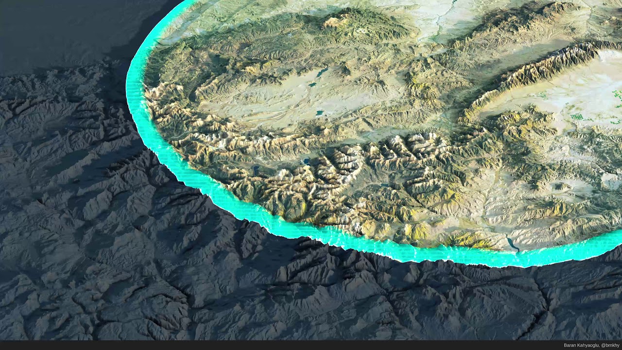 Colorado exaggerated relief map texture animation - YouTube