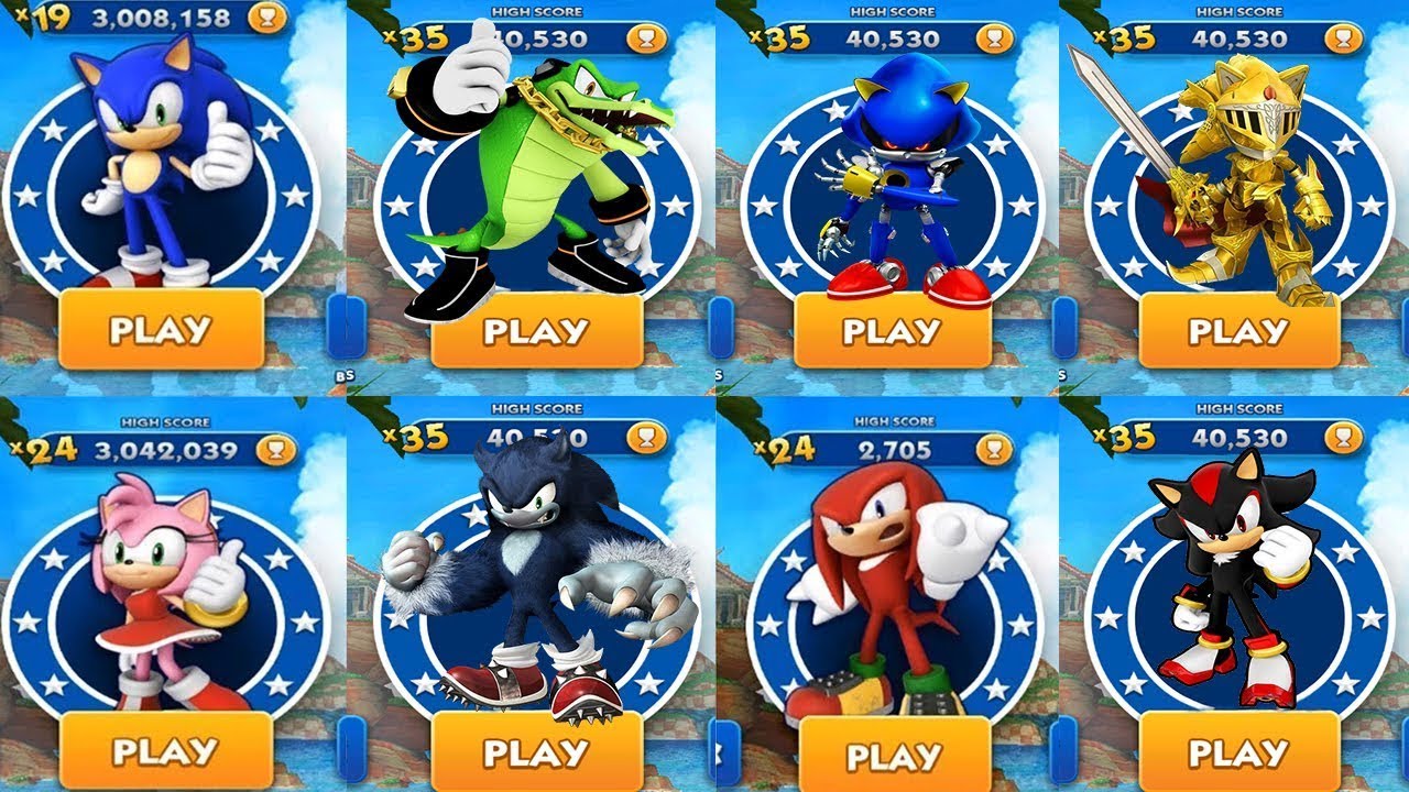 Sonic Dash All 52 Characters Unlocked - Movie Sonic Movie Knuckles ...