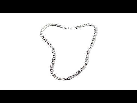 Men's Stainless Steel Cross Link 241/2" Necklace - YouTube