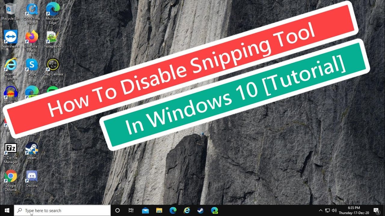 How to Disable Snipping Tool In Windows 10 - YouTube