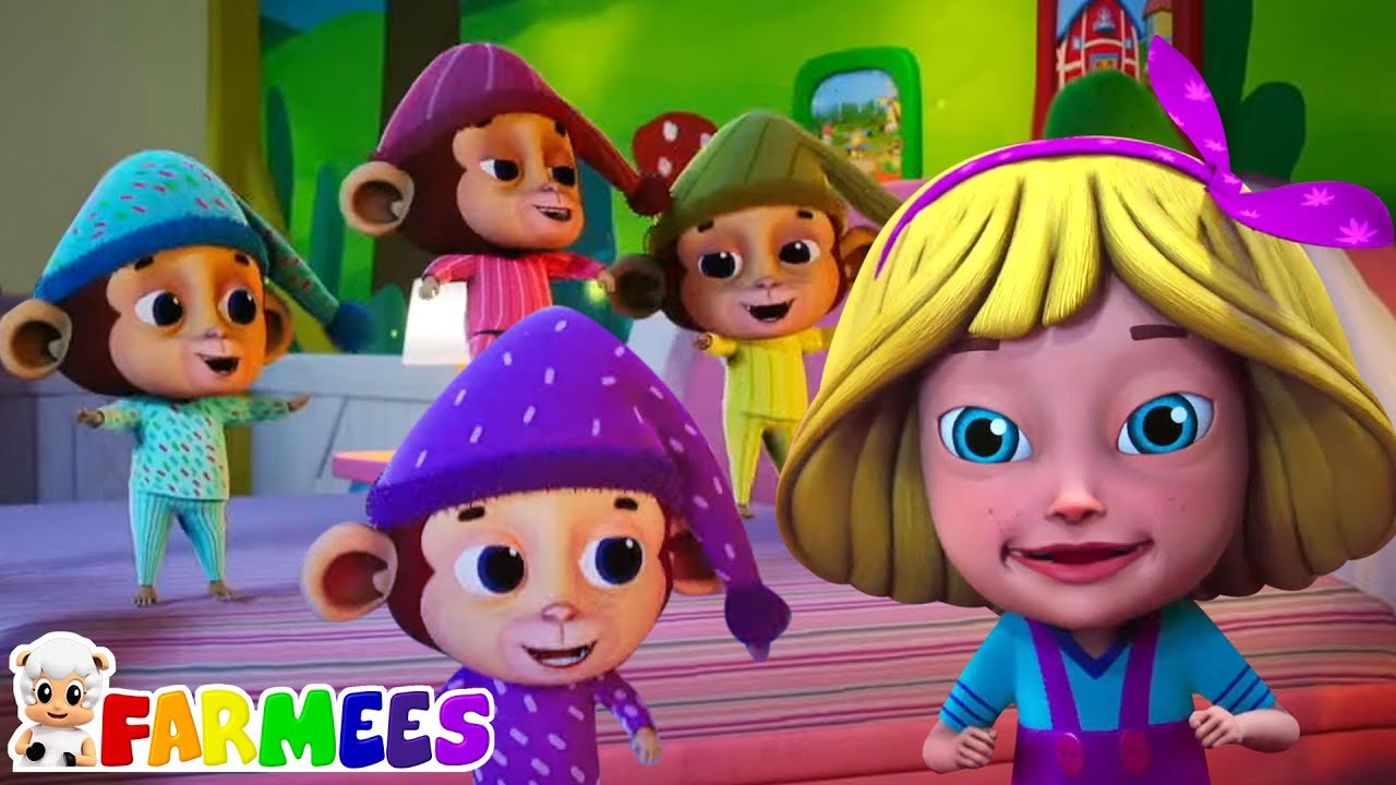 Cinque Scimmiette Filastrocche Amichevoli per Bambini In Italiano - YouTube