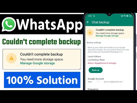 couldn't complete backup whatsapp | couldn't complete backup whatsapp google drive | how to fix