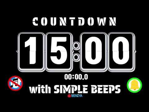 flip clock 15 minute countdown timer alarm🔔with simple beeps - YouTube