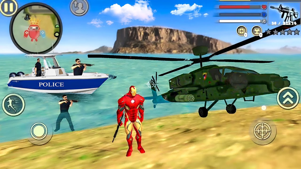 Iron Rope Hero: Vice Town Military Tank & Police Boat Action - Android ...