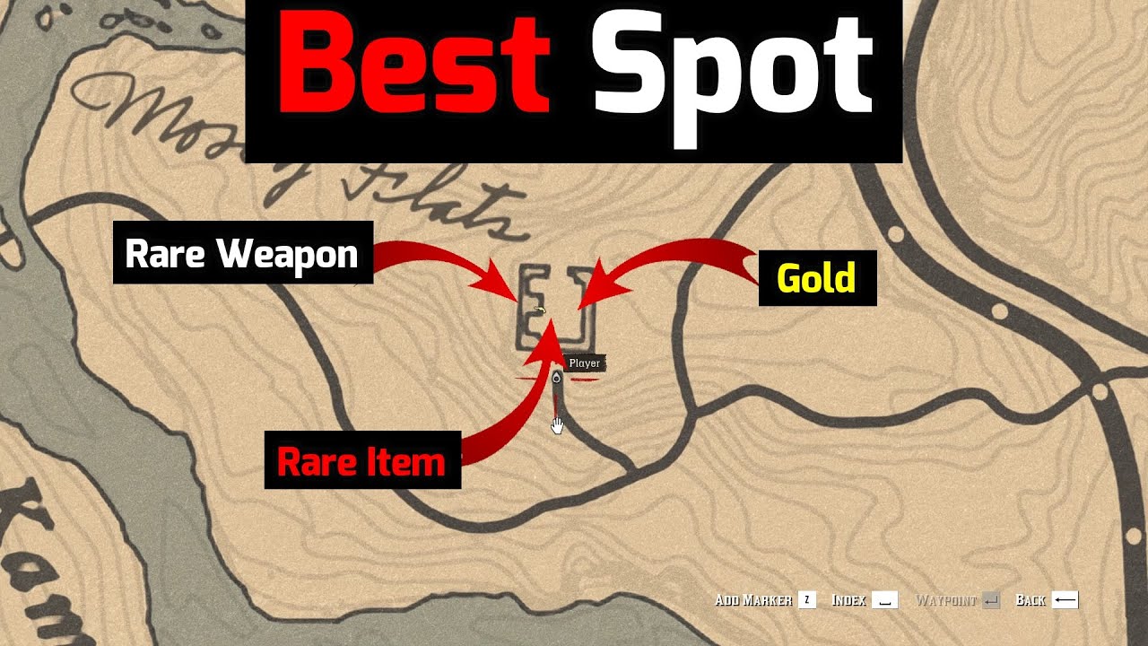 Best Spot To Get Rare Weapon, Hat, Gold & Chest All in One Place - RDR2 ...