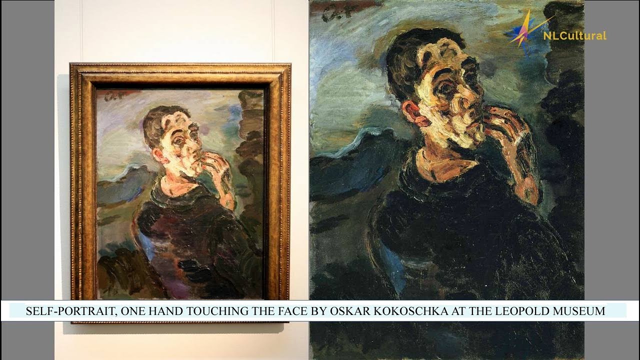 Self Portrait One hand touching the face by Oscar Kokoschka at the ...