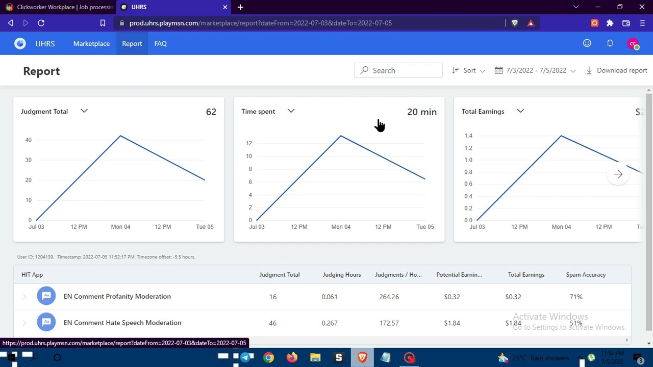 MY CLICKWORKER EARNINGS AS A BEGINER | UHRS EARNING |MAKE MONEY ONLINE ...