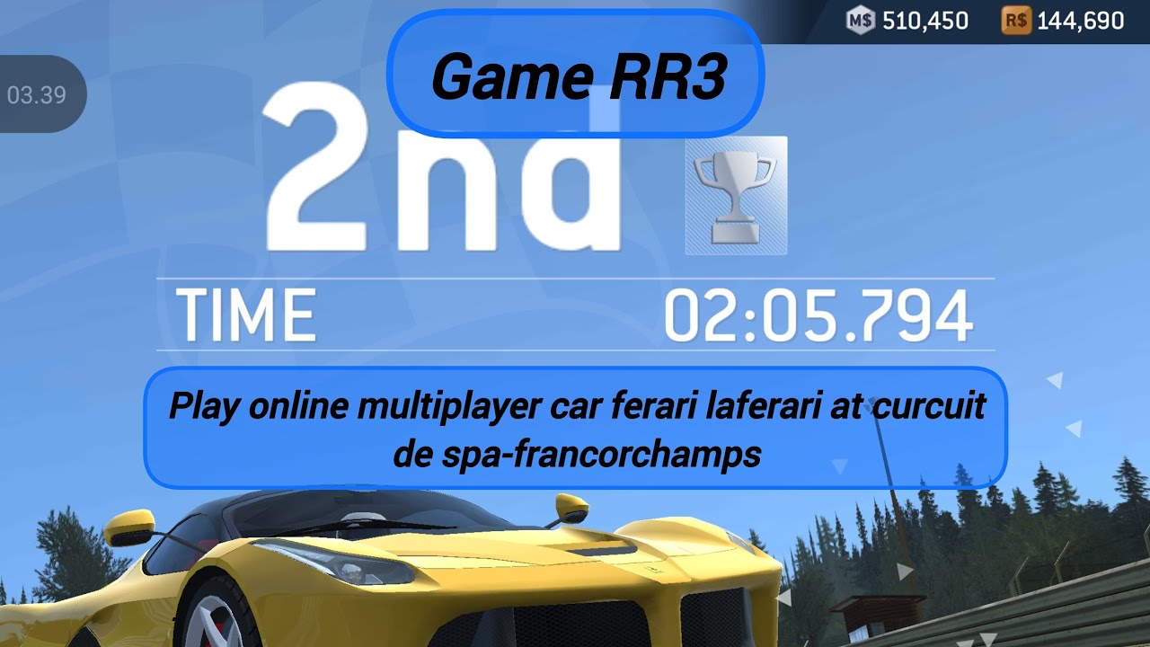 Game RR3. Play online multiplayer car ferari laferari at circuit de spa ...