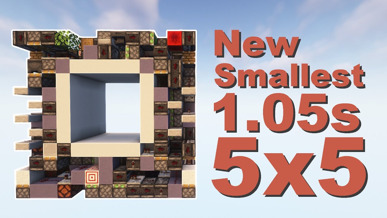 Smallest Slimeless 1.05s 5x5 Piston Door / Tutorial and Explanation - YouTube