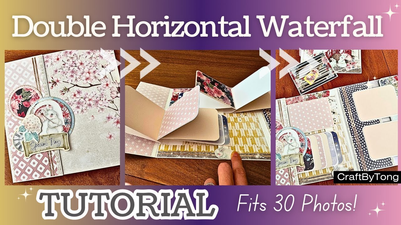 DIY Pop Up Tutorial: Double Horizontal Waterfall + Moon Bunny Folio🌙 ...