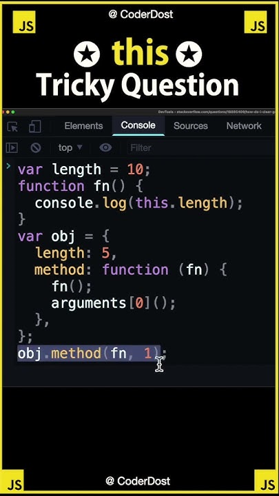 THIS in JavaScript - Interview question #shorts #javascript - YouTube