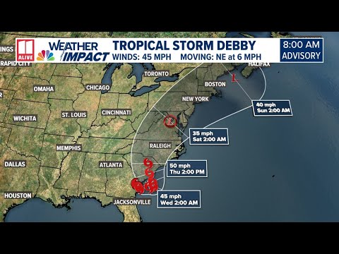 Live radar | Tropical Storm Debby in south Georgia - YouTube