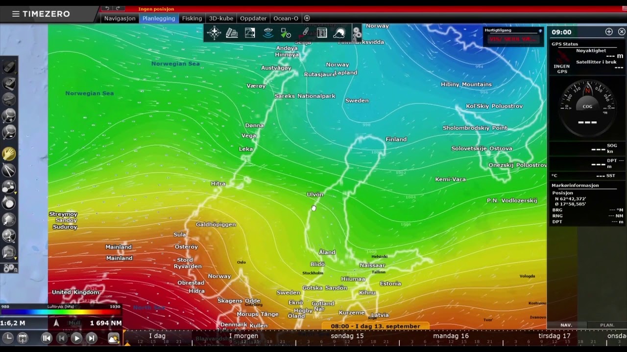 TimeZero Professional v4. Vi lærer deg å bruke værfunksjonen. - YouTube