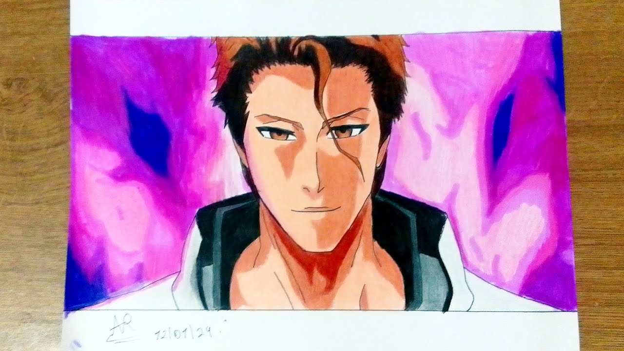 Speed Drawing Aizen - Bleach - YouTube