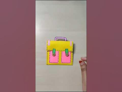 Easy paper school bag craft idea for kids| Easy paper craft ideas step ...