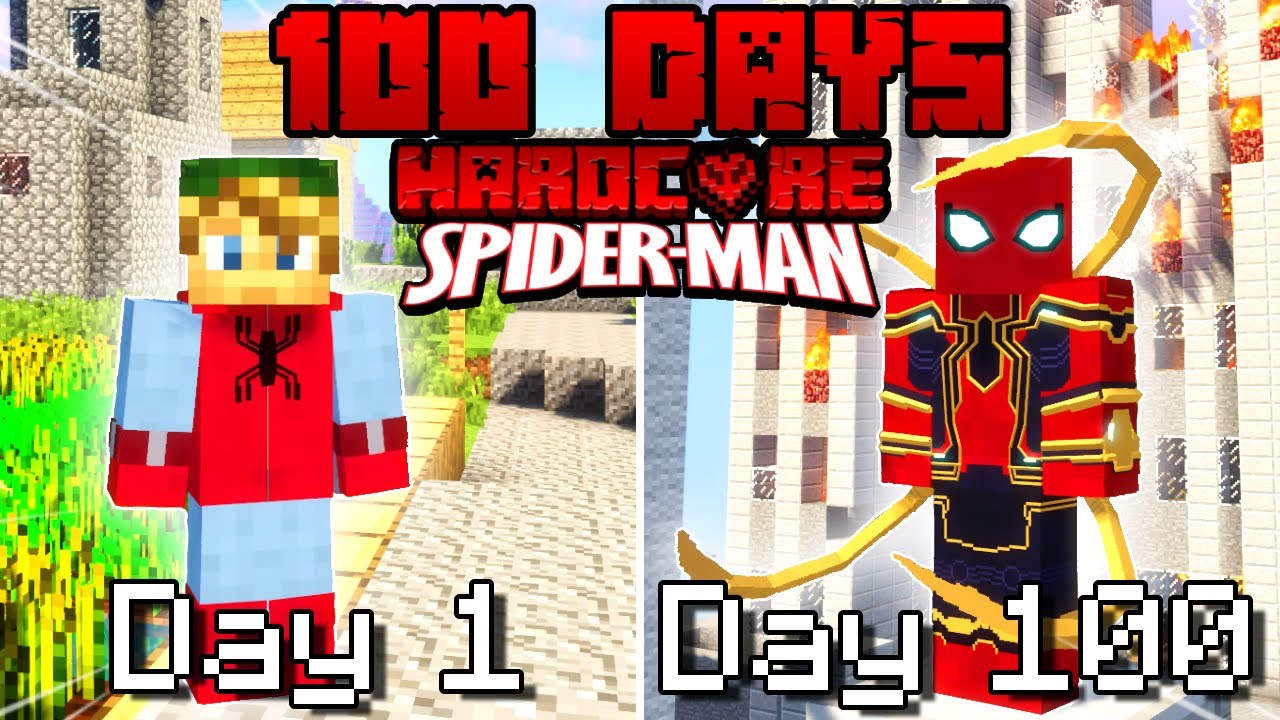 I Survived 100 Days As SPIDER MAN on HARDCORE Minecraft - YouTube