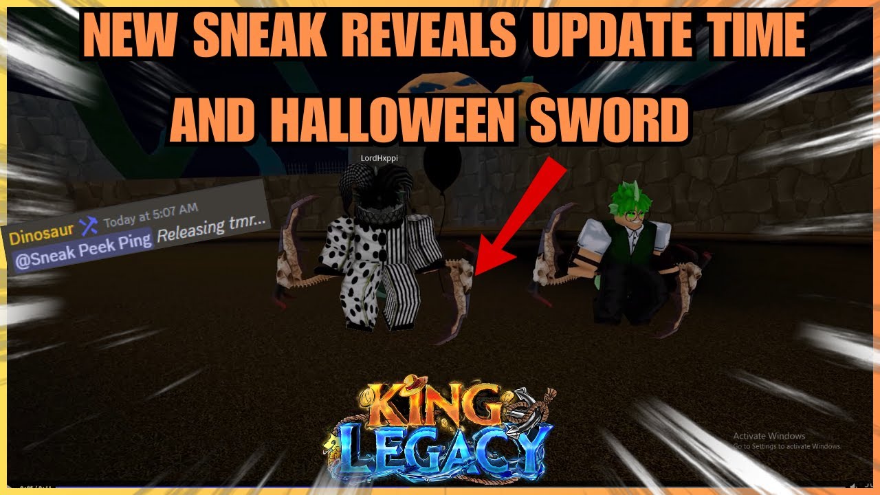 NEW SNEAK REVEALS HALLOWEEN SWORD AND UPDATE TIME (King Legacy) - YouTube