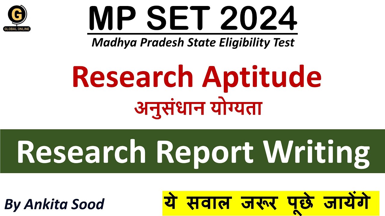 Research Report Writing MCQ for MPSET Paper 1 | Madhya Pradesh set 2023 ...
